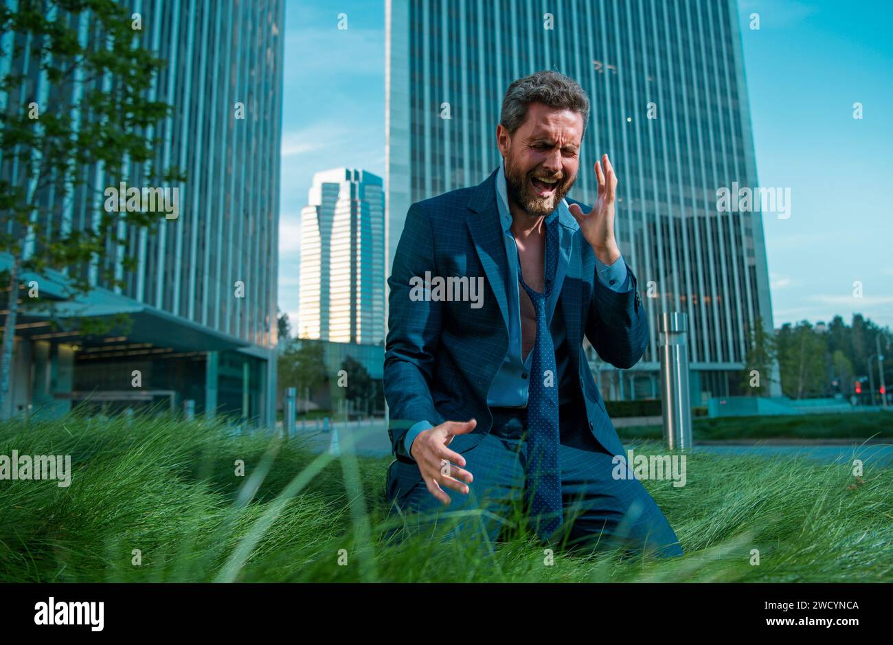 Desperate man crying during hi-res stock photography and images - Alamy