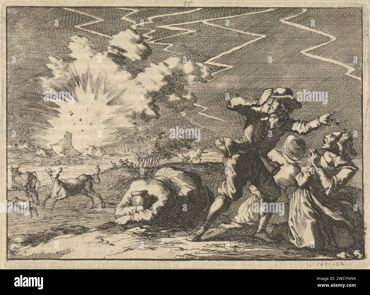 During heavy thunderstorms, the Kruittoren van Rheinberg flies in the ...