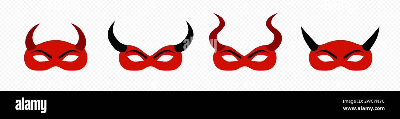 Demonic masks with horns template Stock Vector Image & Art - Alamy