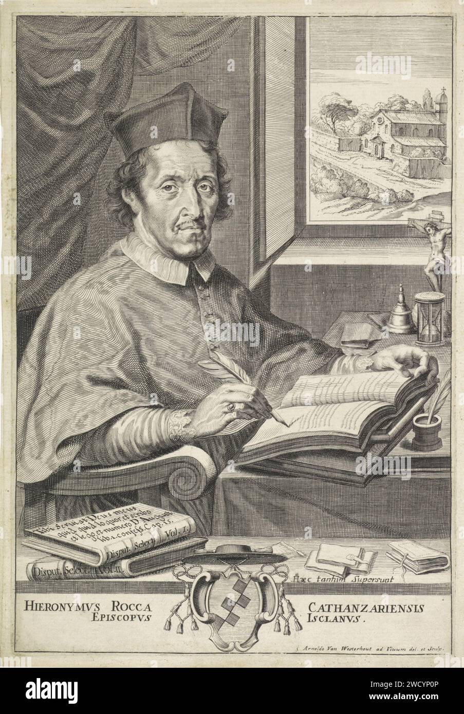 Portrait of Hieronymus Rocca, Arnold van Westerhout, 1665 - 1725 print ...