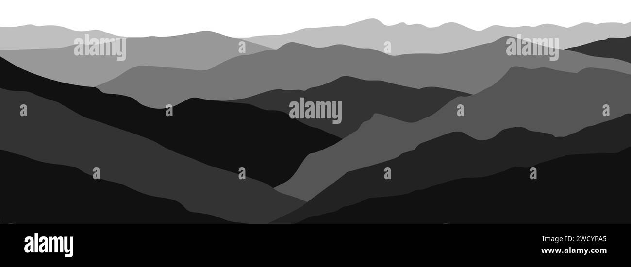 Black white illustration landscape Black and White Stock Photos & Images - Alamy