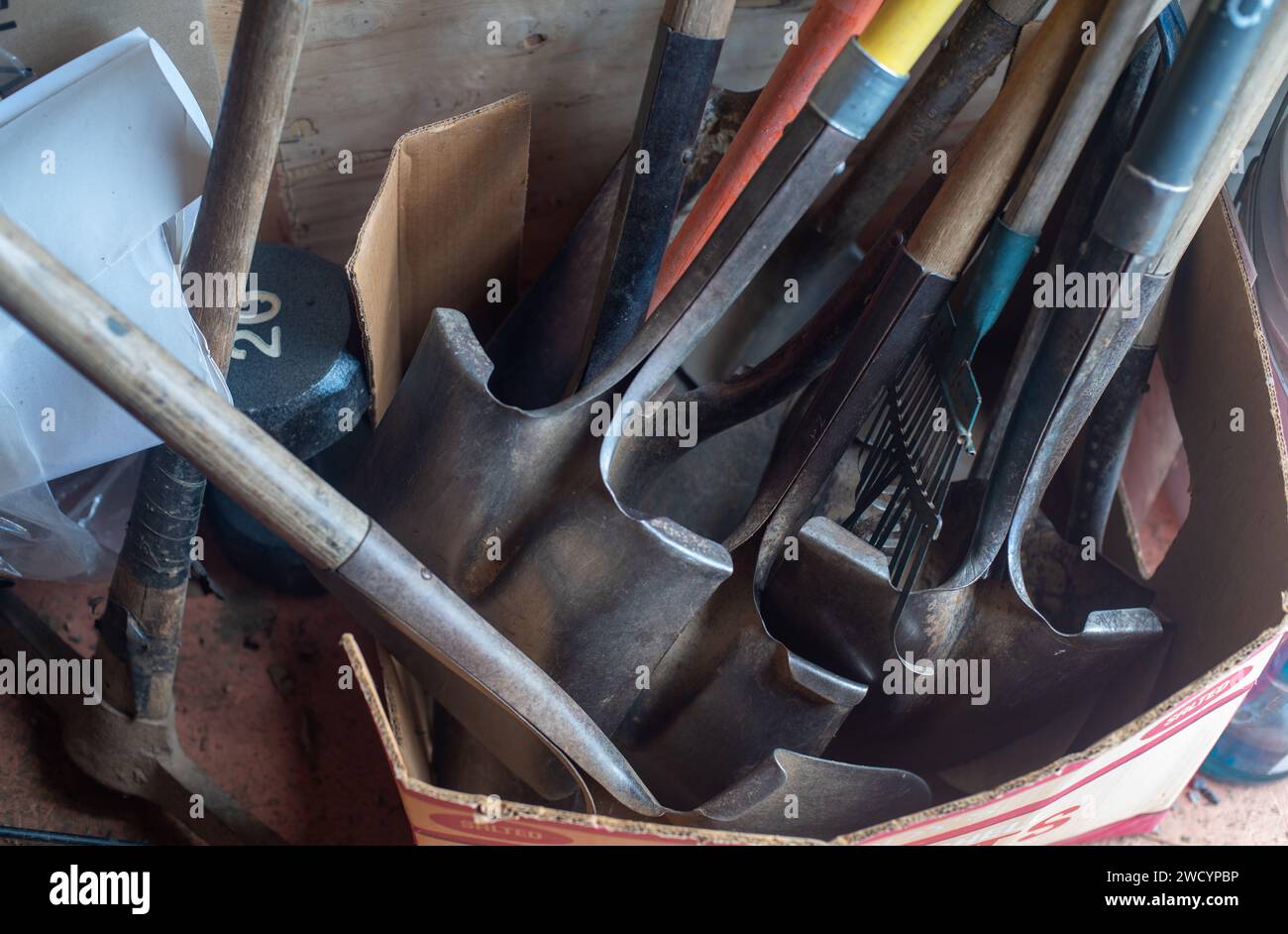 Group of gardening tools Stock Photo - Alamy