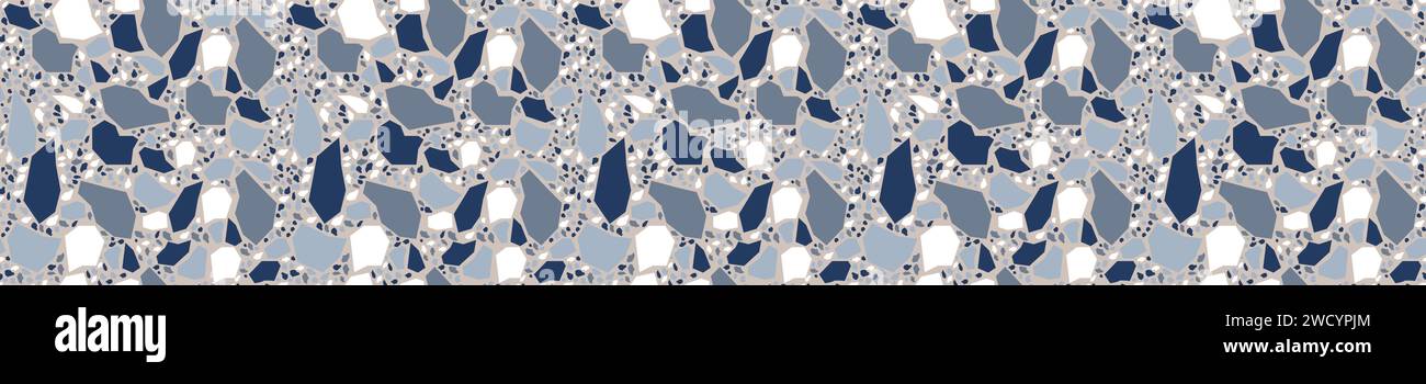 Terrazzo marble mosaic blue seamless pattern Stock Vector Image & Art ...