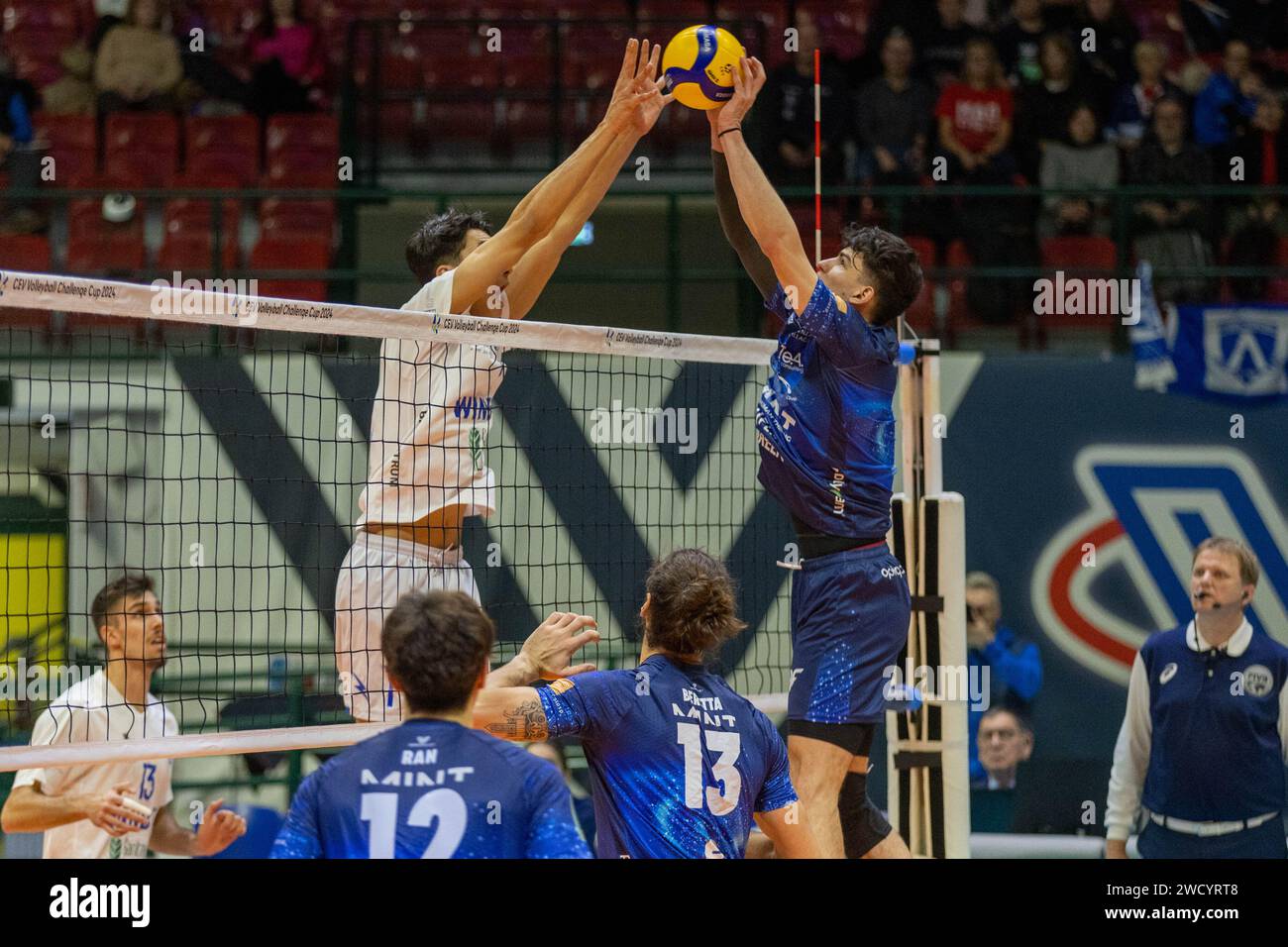 Monza, Italy. 17th Jan, 2024. Attack of Nik Mujanovic (Vero Volley ...