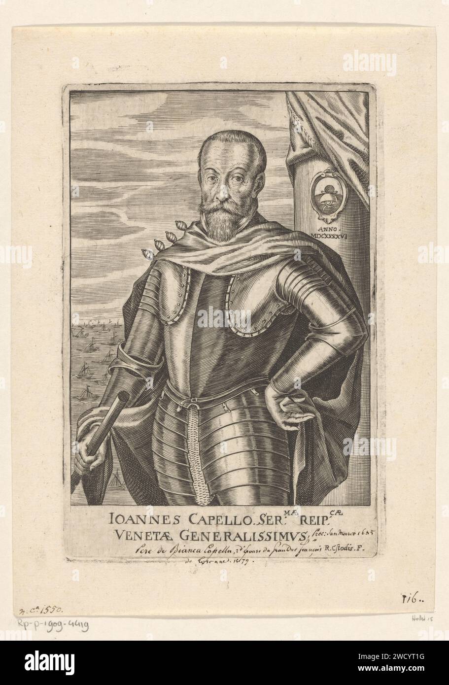 Portret Van Giovanni Cappello, Raphael Guardian, 1646 print Augsburg ...