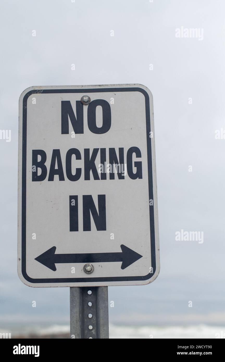 No backing in road sign Stock Photo - Alamy
