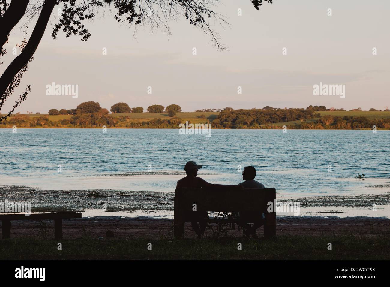 Outdoor bench silhouette hi-res stock photography and images - Alamy