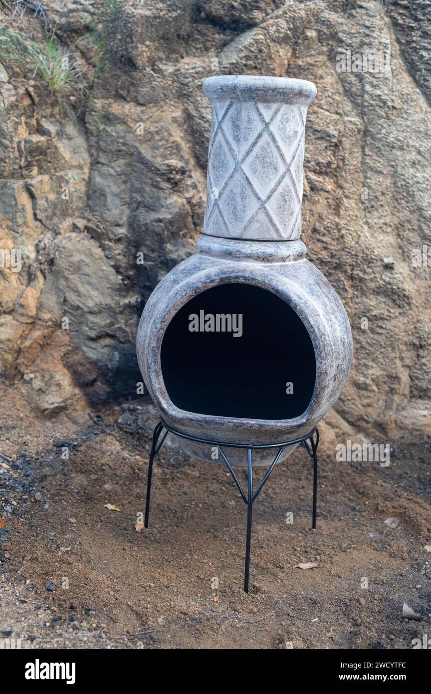 Clay chimney on a backyard Stock Photo - Alamy