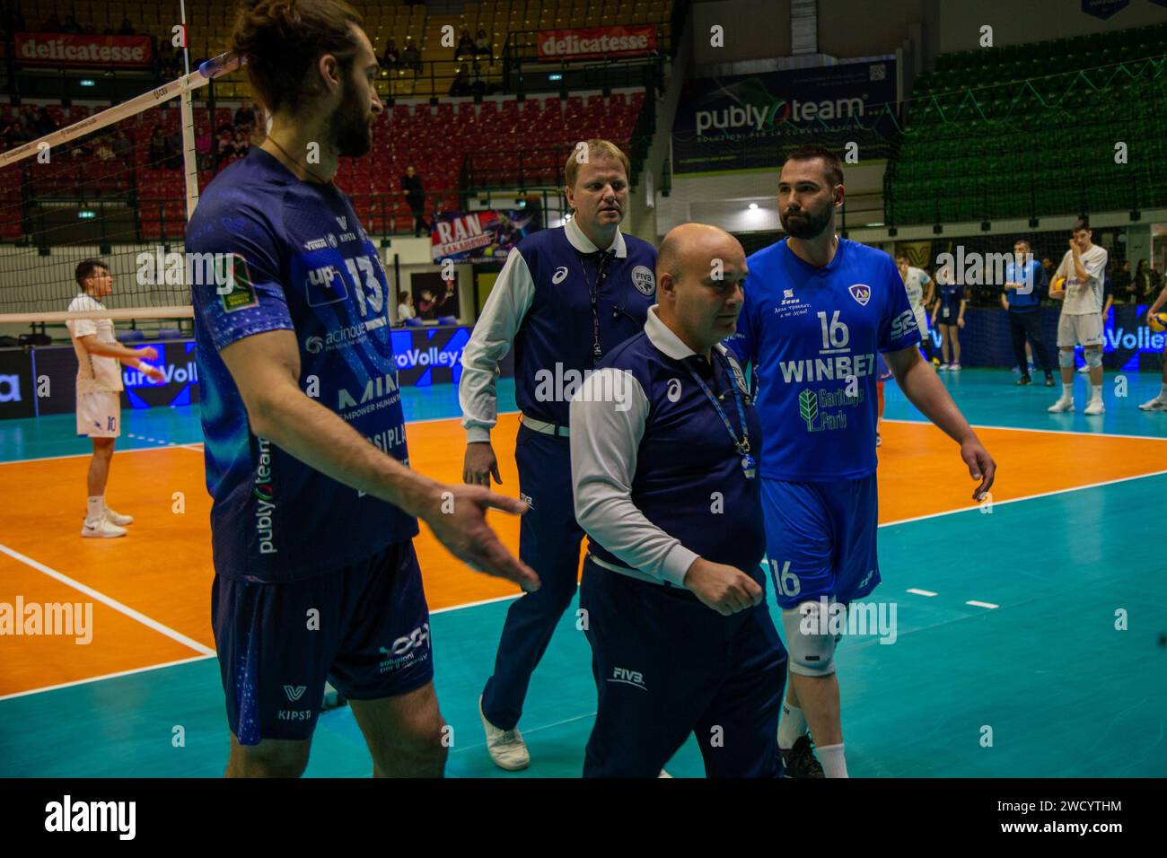 Monza, Italy. 17th Jan, 2024. Thomas Beretta (Vero Volley Monza) with ...
