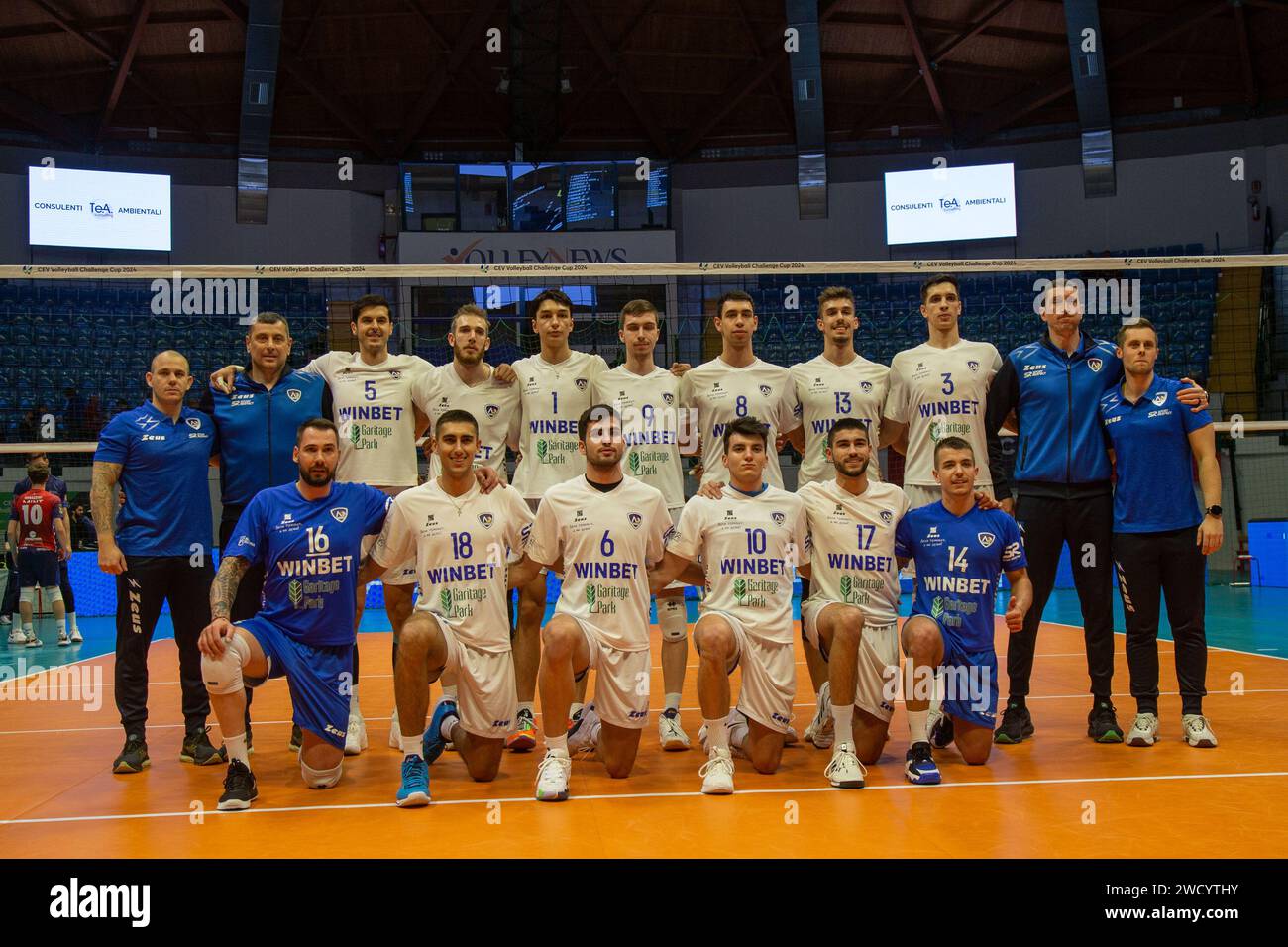 Monza, Italy. 17th Jan, 2024. Team of Levski Sofia during CEV ...