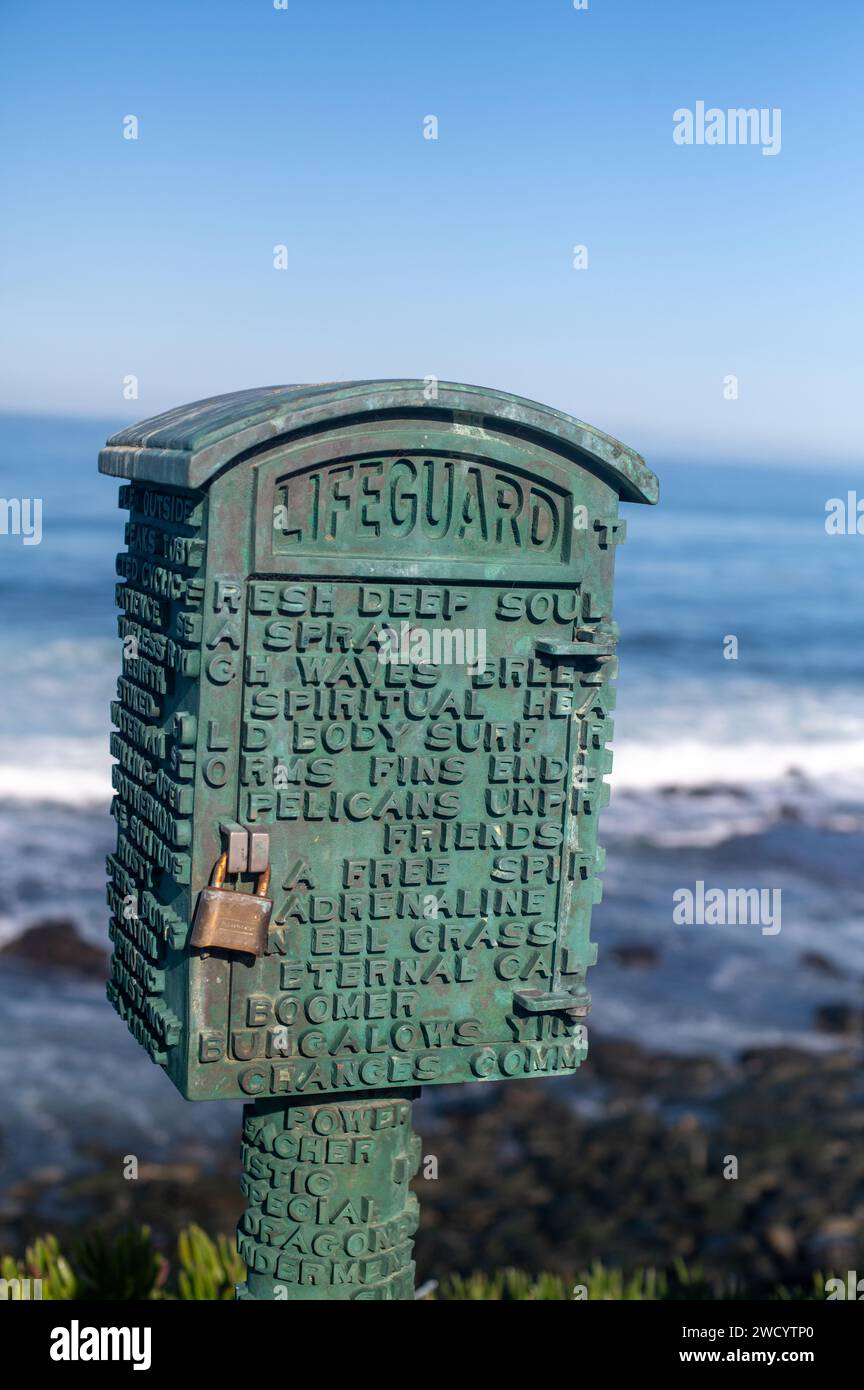 A box on a beach in La Jolla Stock Photo - Alamy