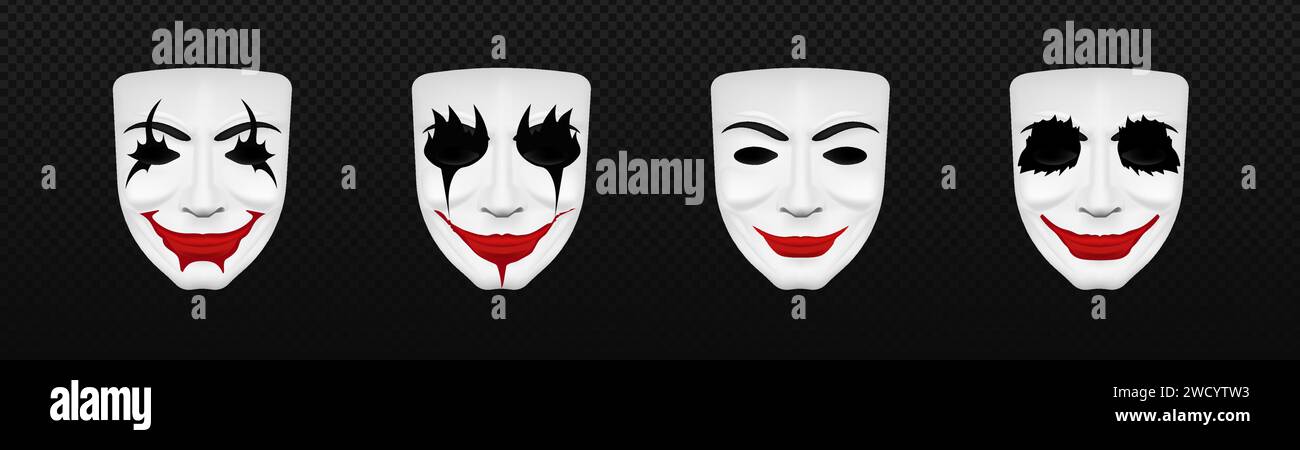 Sinister clown mask template. Scary joker face mask Stock Vector Image ...