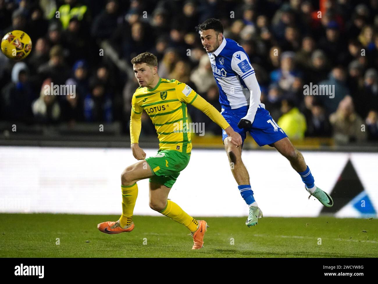Bristol Rovers' Aaron Collins shoots at goal during the Emirates FA Cup ...