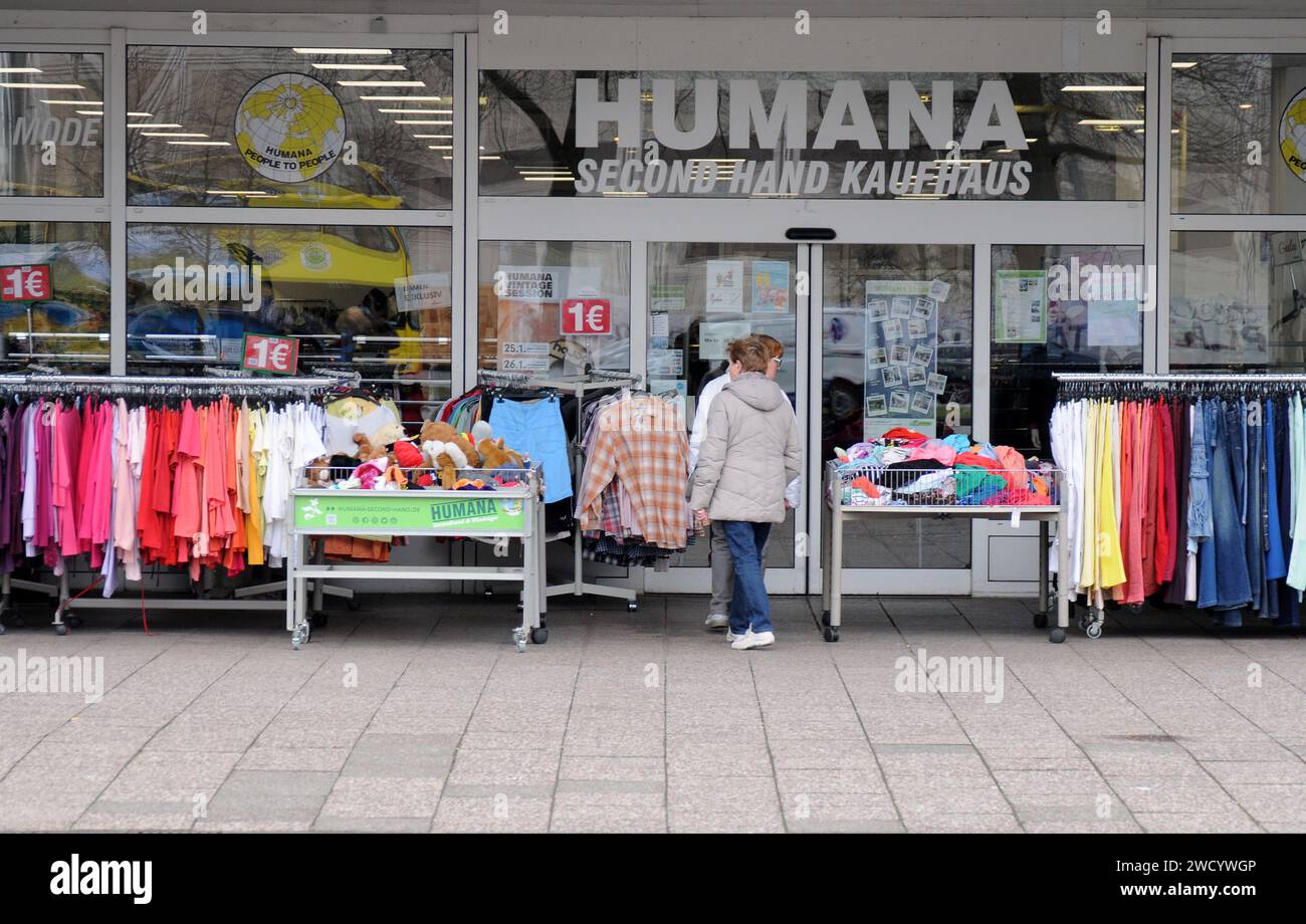 Berlin /Germany . 07 March 2019. Humana second-hand store on ...