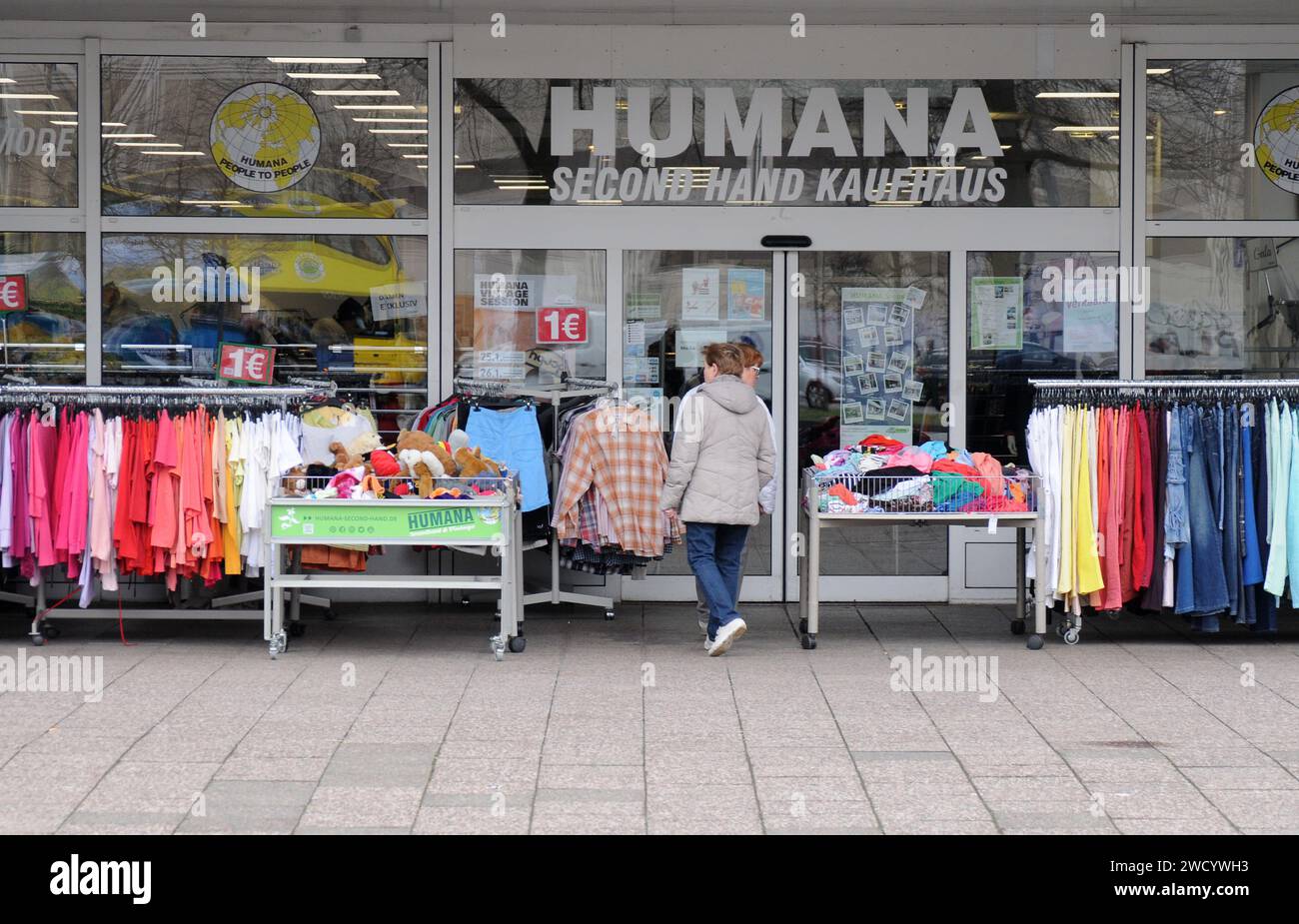 Berlin /Germany . 07 March 2019. Humana second-hand store on ...