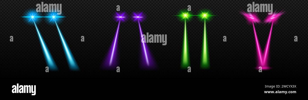 Laser color beams from eyes set Stock Vector Image & Art - Alamy