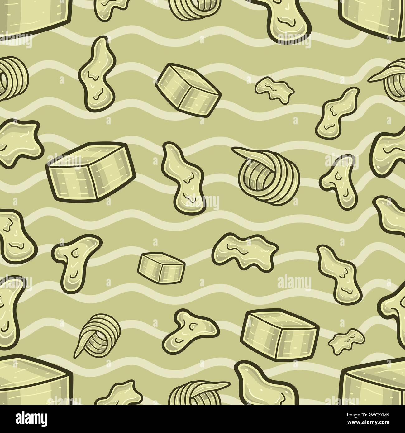 Butter Seamless Pattern in Cartoon Style. Perfect For Background ...