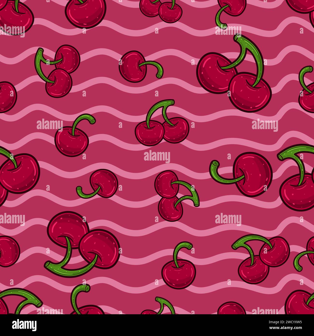 Vintage cherry wallpaper Stock Vector Images - Alamy