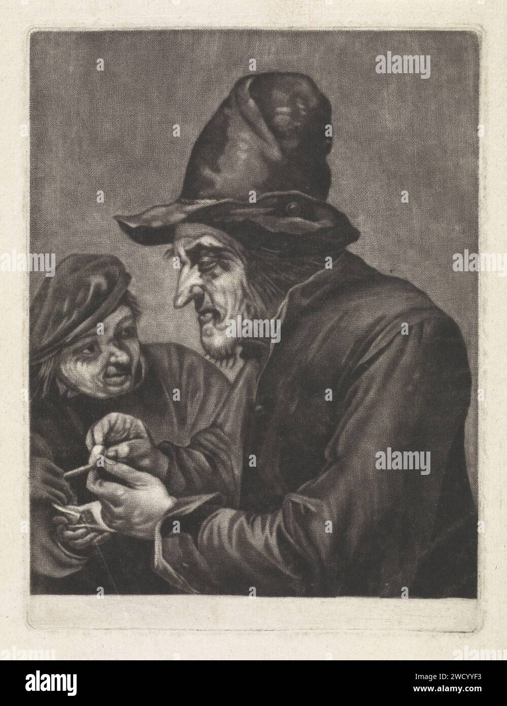 Boer stops his pipe (variant A), Jan van der Bruggen, 1659 - 1740 print ...