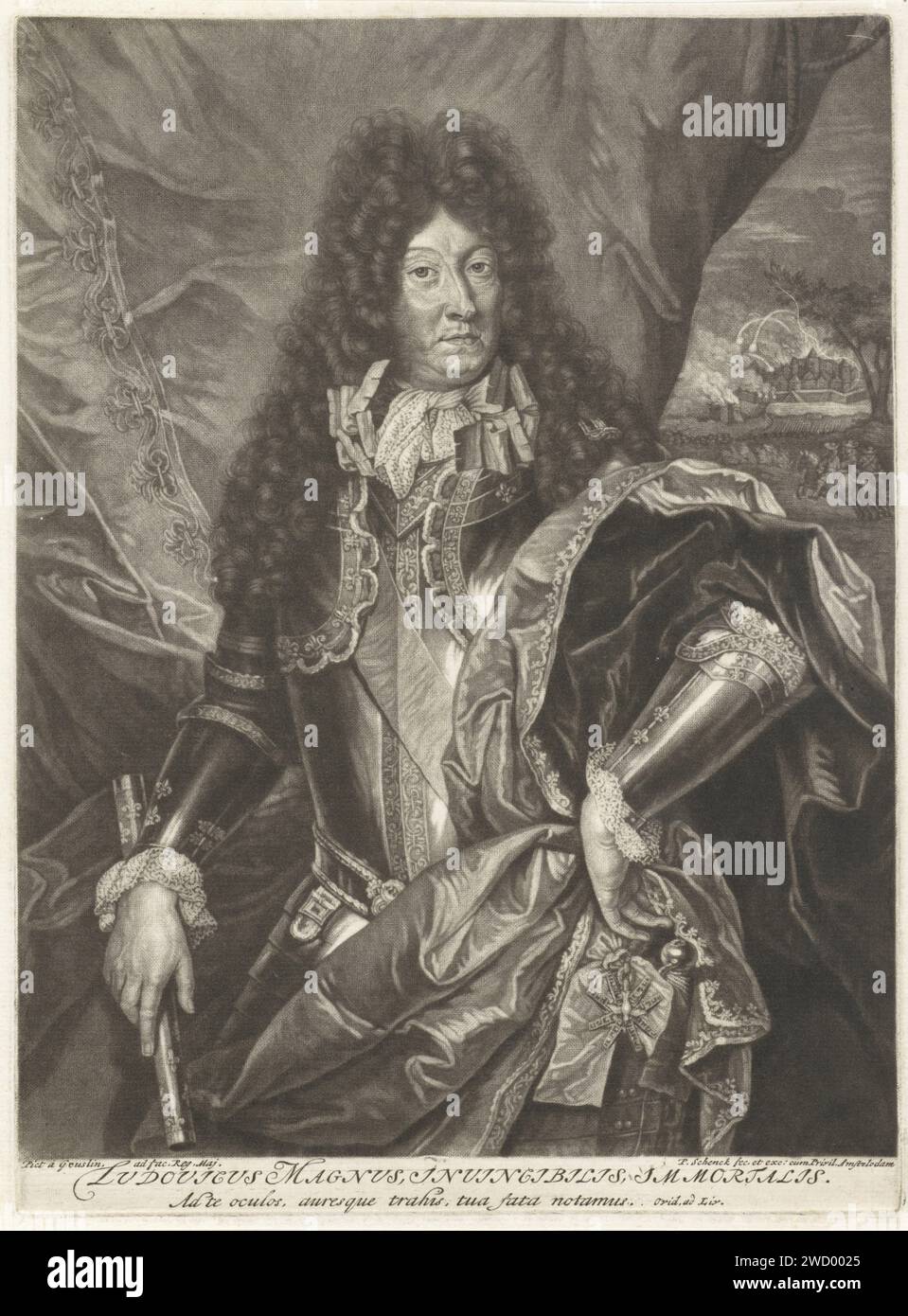 Portrait of the French King Louis XIV, Pieter Schenk (I), After Pierre ...