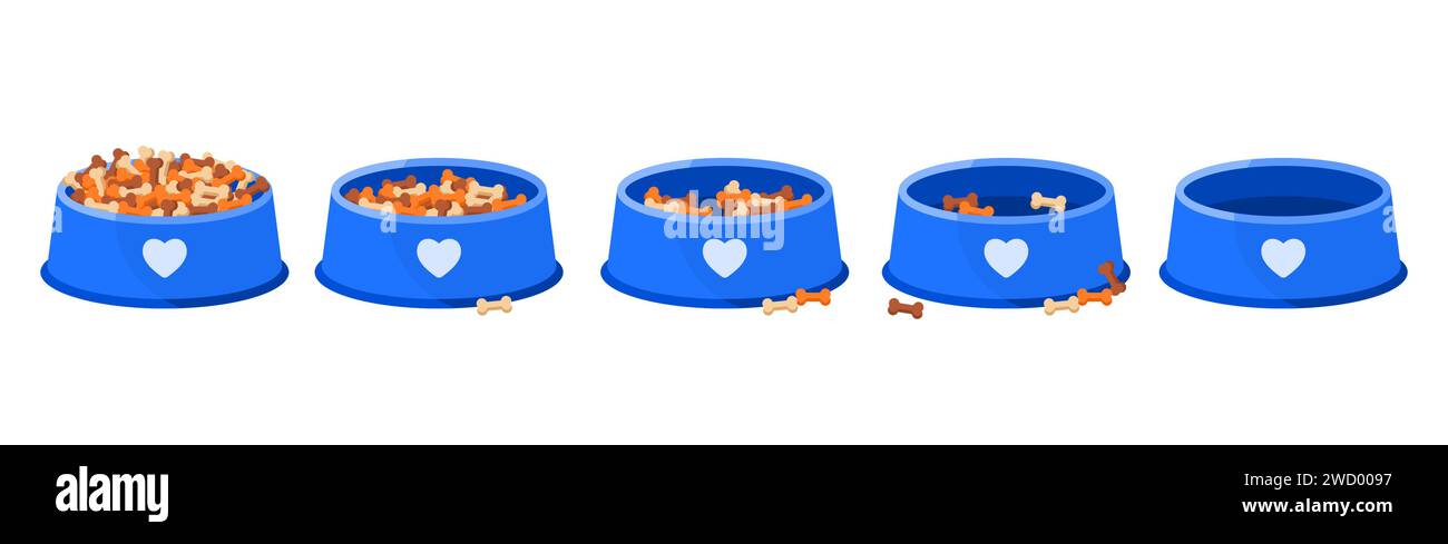 Pet dry food eating set, sequence game animation of eaten dogs treats ...