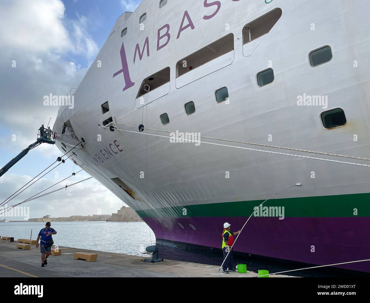 CRUISE SHIP being cleaned Photo: Tony Gale Stock Photo - Alamy