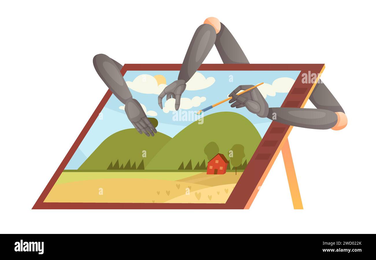 Art Generated By Artificial Intelligence Vector Illustration Cartoon
