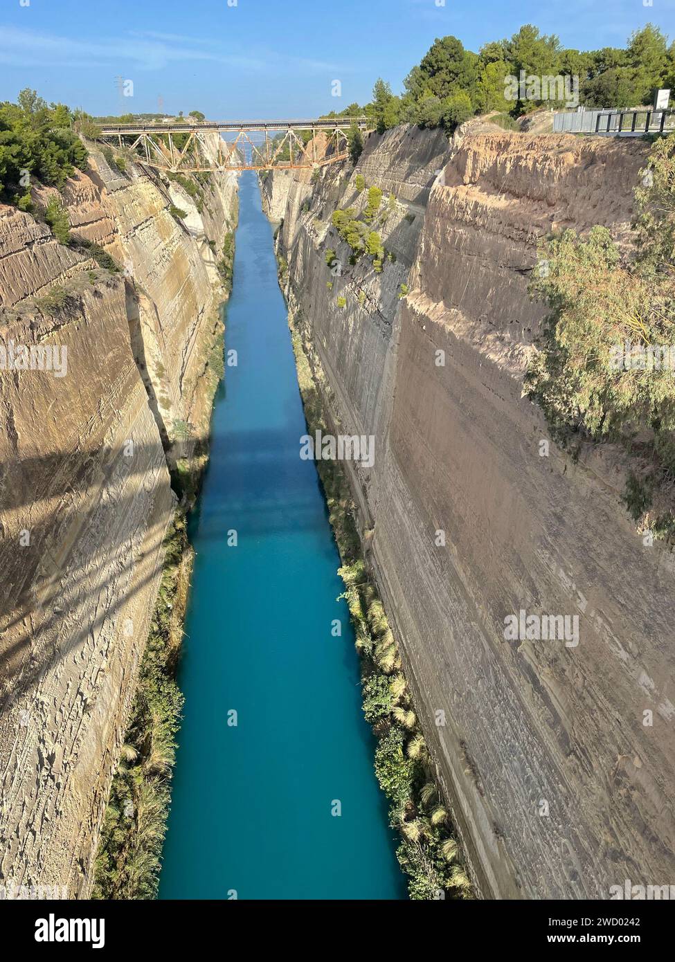 CORINTH CANAL, Greece, connecting the Gulf of Corinth in the Ionian Sea ...