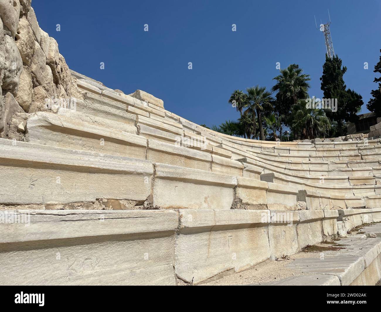 SEATING AT ROMAN FORUM, Alexandria, Egypt. Photo: Tony Gale Stock Photo ...
