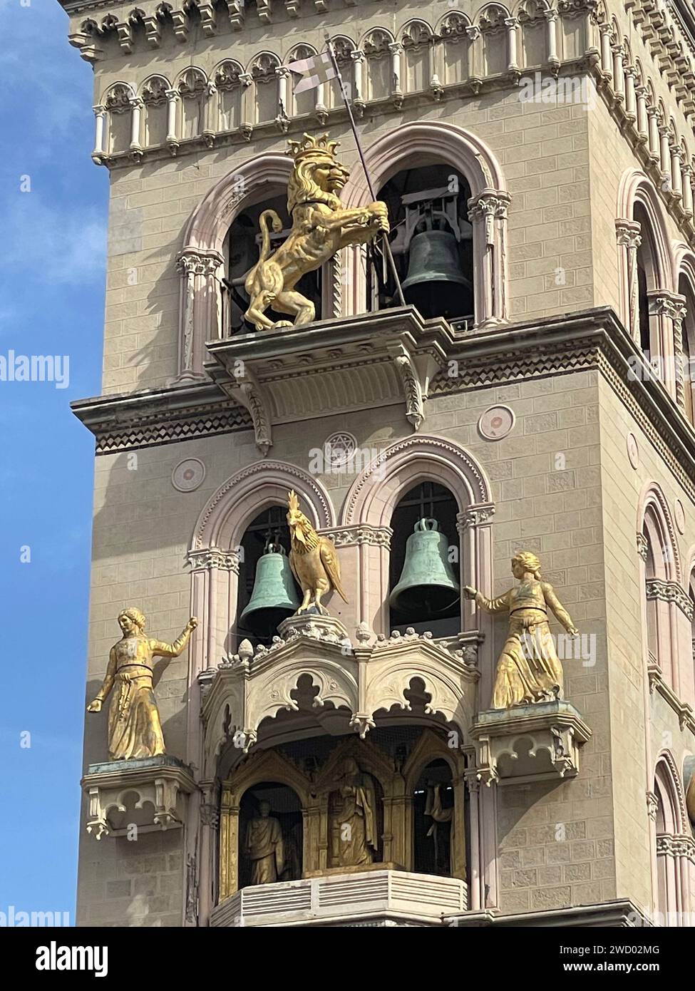 MESSINA CATHEDRAL CLOCK TOWER, Sicily. Photo: Tony Gale Stock Photo - Alamy