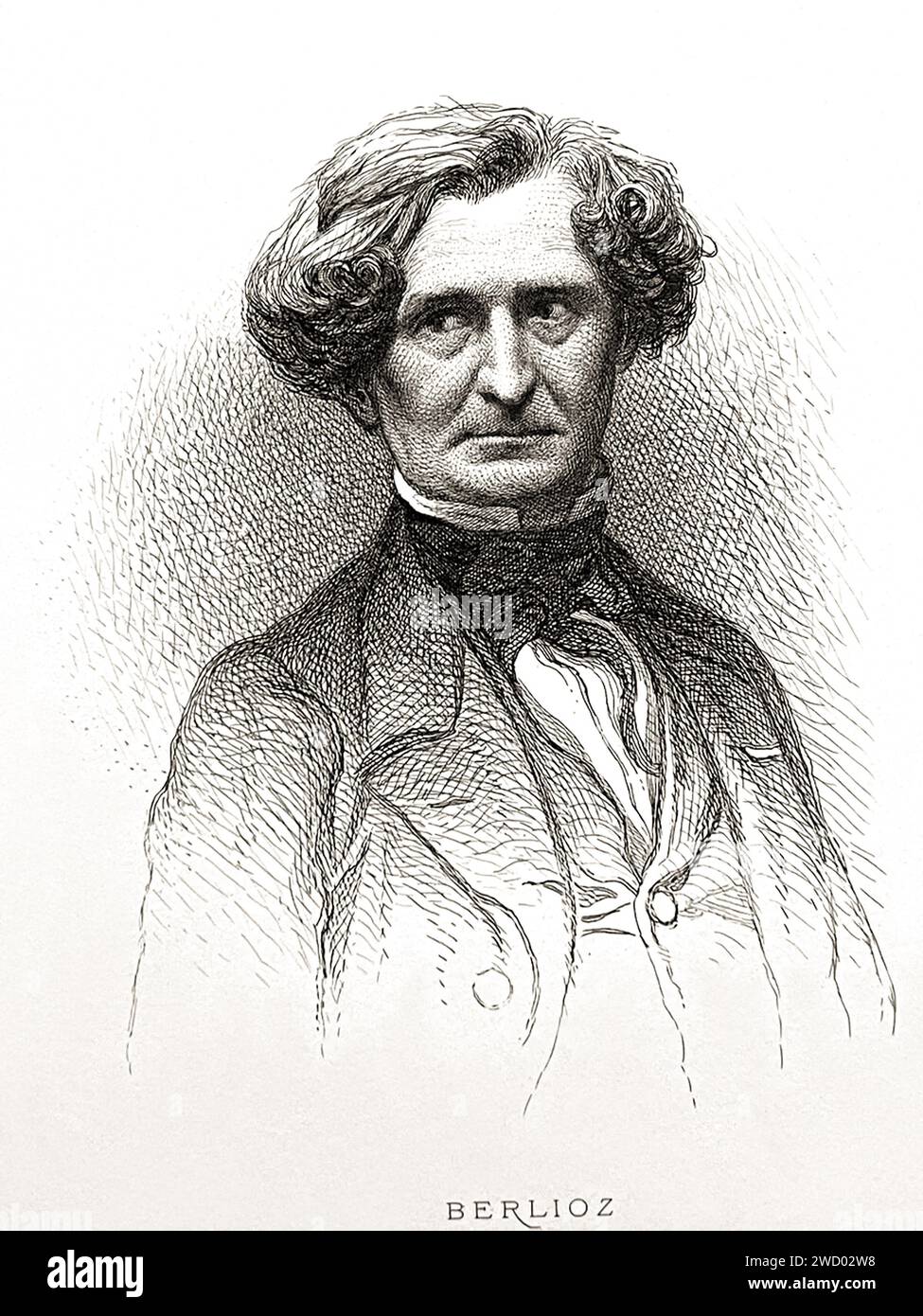 1860 c. , FRANCE : The french music composer HECTOR BERLIOZ ( 1803 - 1869 ). Unknown engraver ...