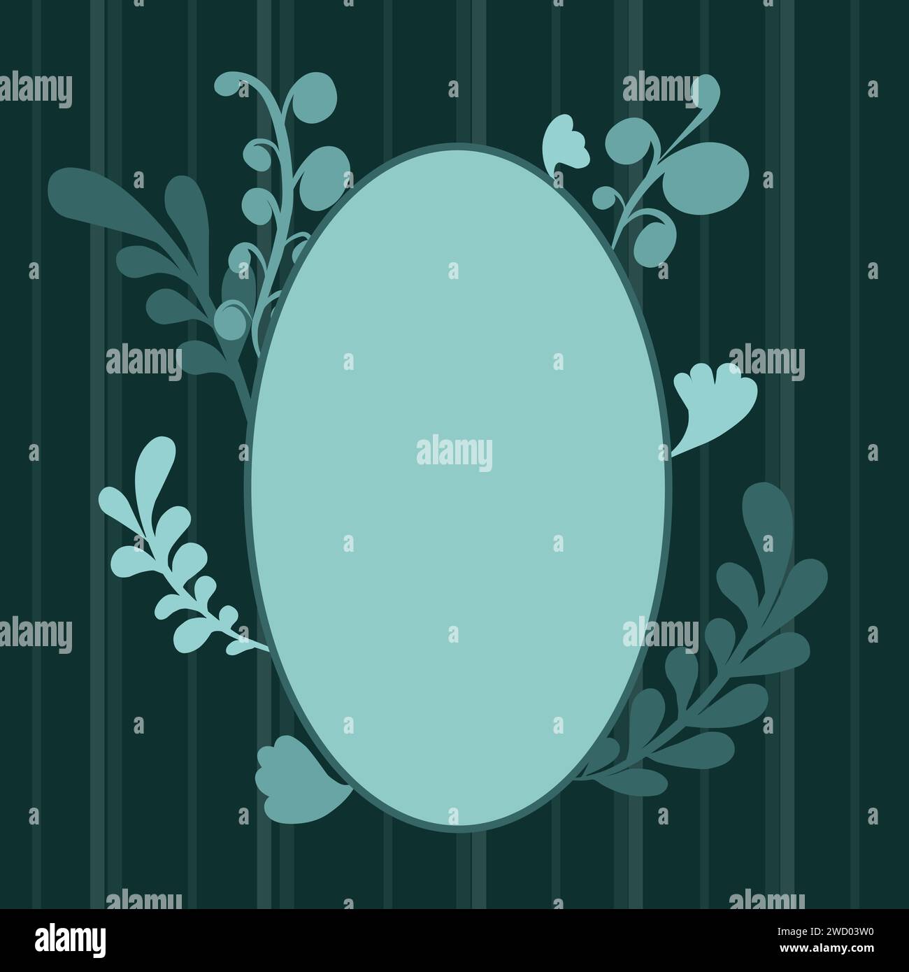 Spring striped turquoise colored background with turquoise leaves and ...