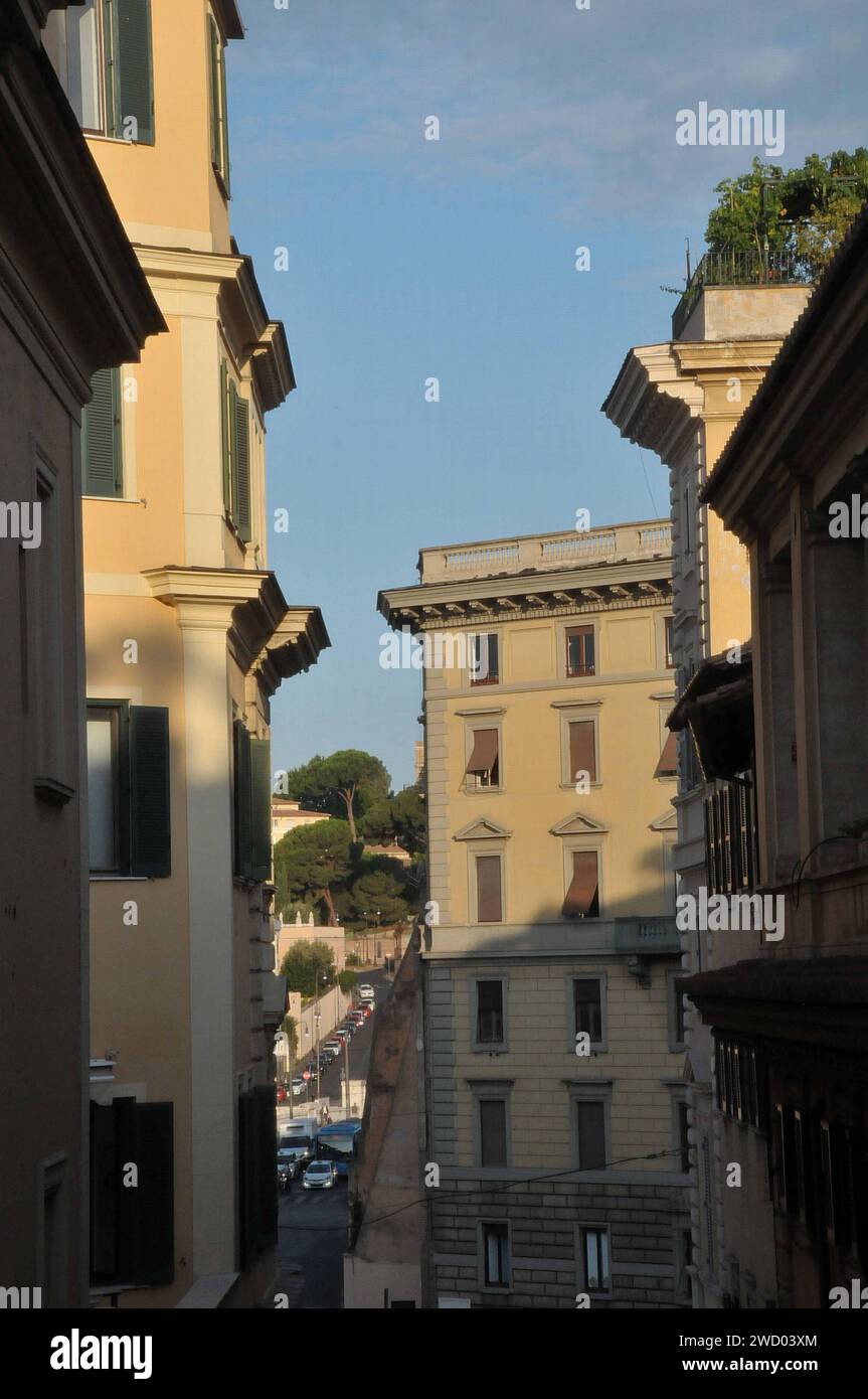 Rome / Italy 16.July 2019/Rome street and roof garden view from room in ...