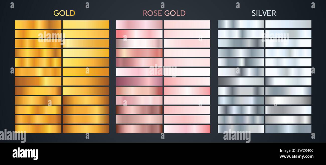 Collection of silver and golden gradient backgrounds, Gold rose gold ...