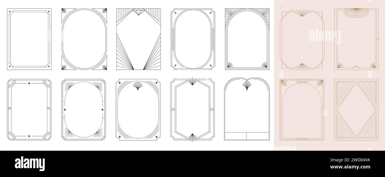 Art Deco frames minimalist collection. Elegant luxury borders and ...