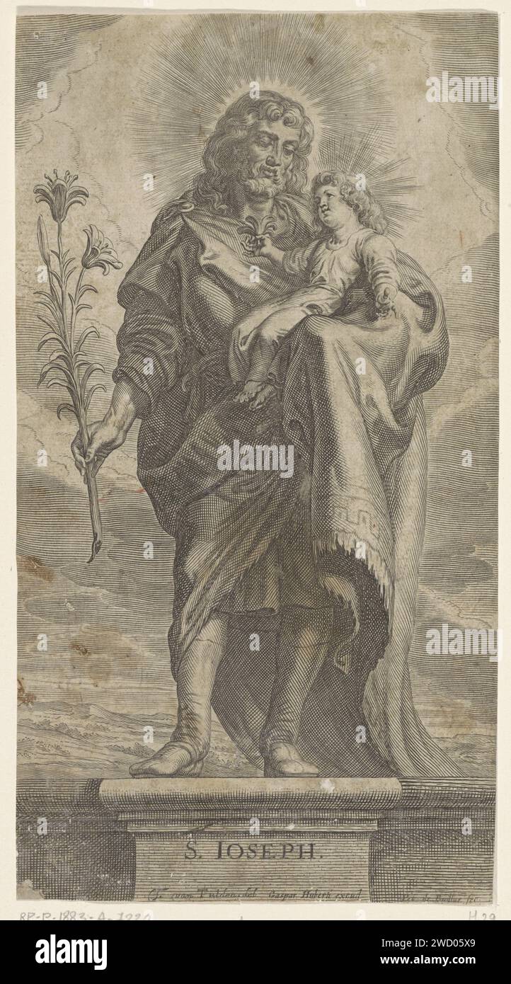 Saint Joseph with Christ child and lily branch, Pieter de Bailliu (I ...
