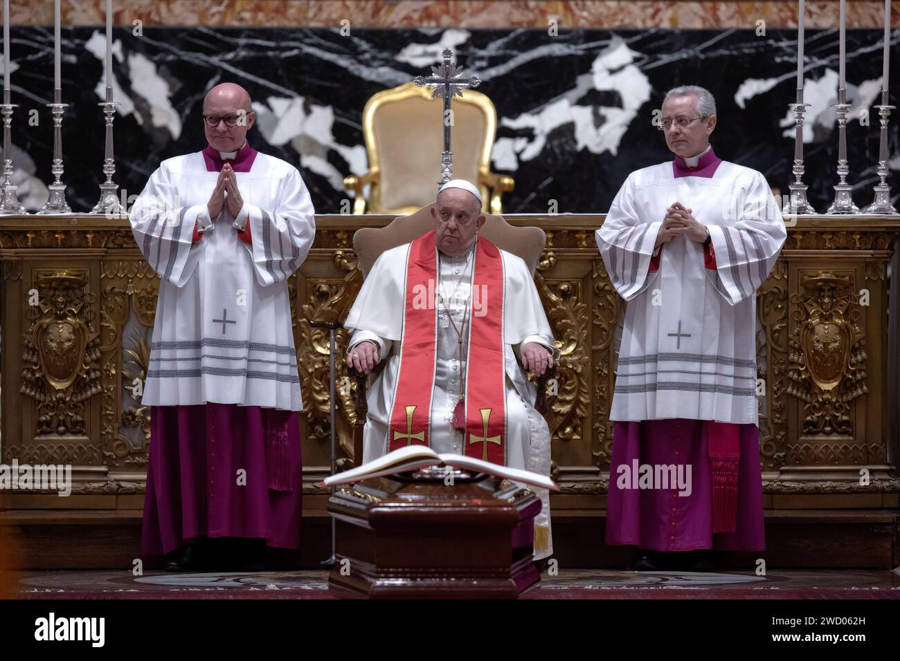 Vatican City, Vatican, 17 January 2024. Pope Francis presides over the ...
