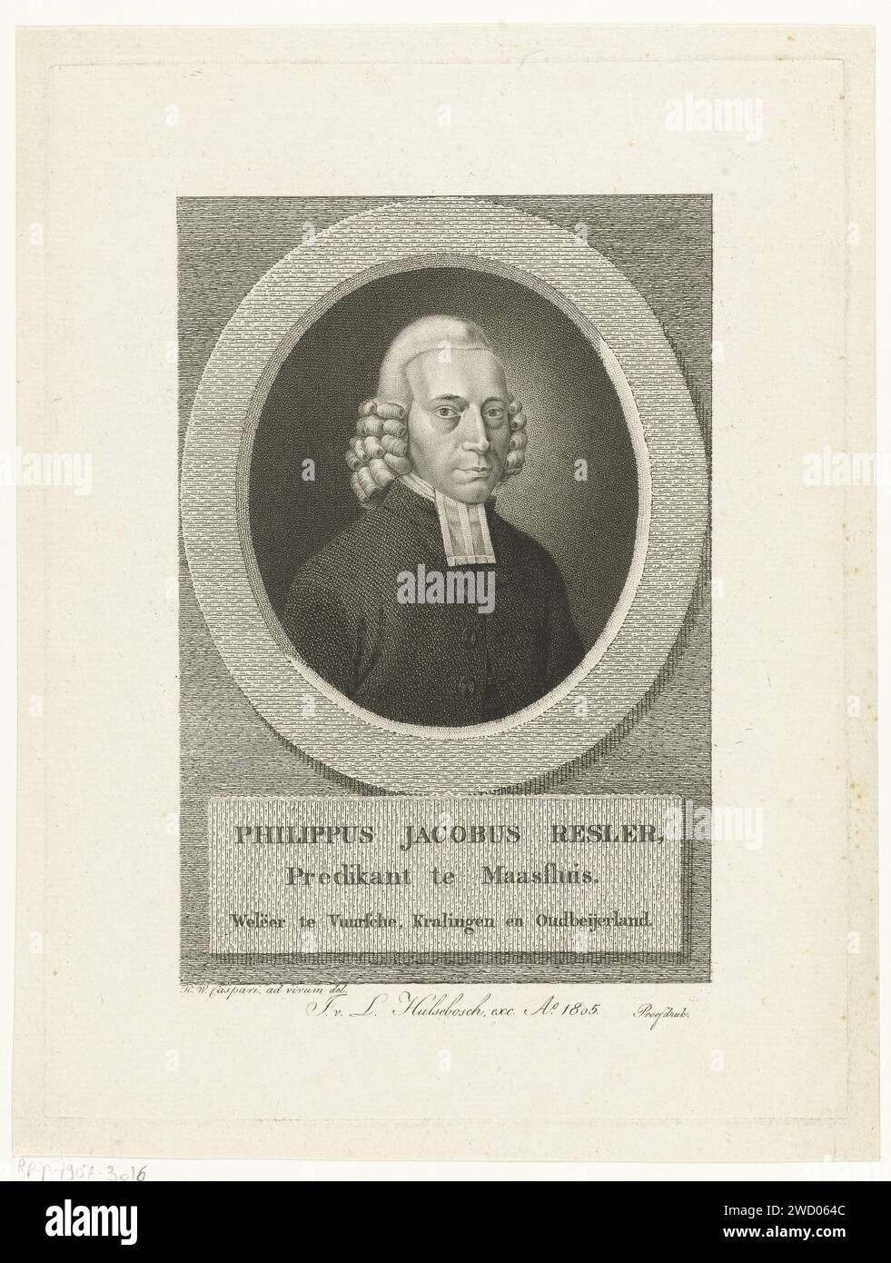 Portret Van Philip Jacobus Resler, Hendrik Willem Caspari, 1805 print ...