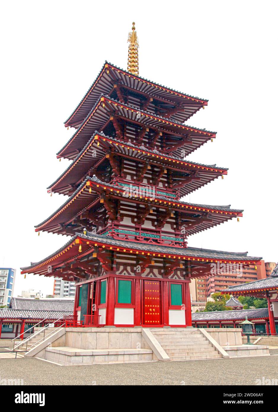 Shitennoji Temple and Five Story Pagoda in Osaka, Japan Stock Photo - Alamy