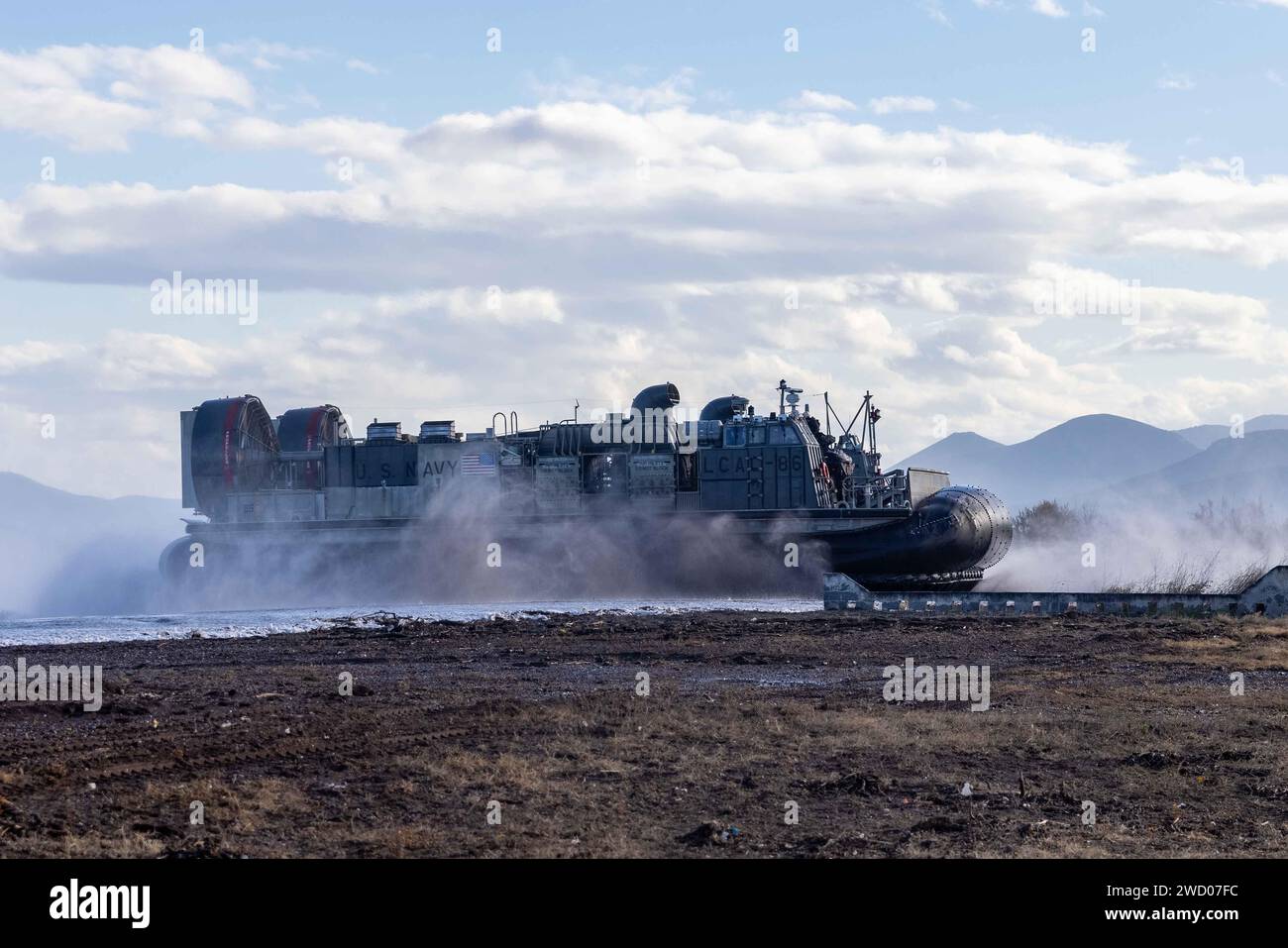 A U.S. Navy landing craft, air cushion, (LCAC) assigned to Assault ...