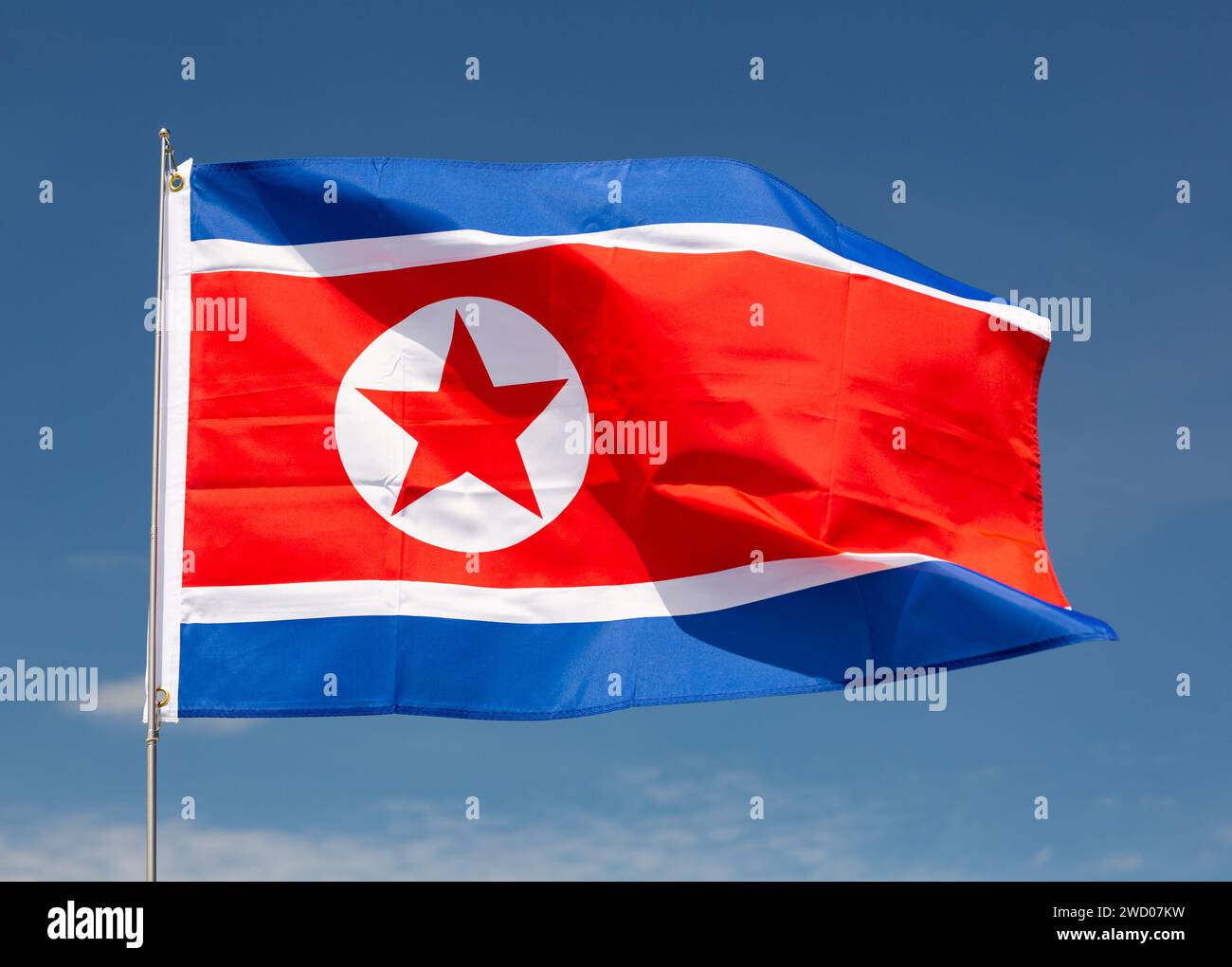 Waving Flag of Nord Korea Stock Photo - Alamy