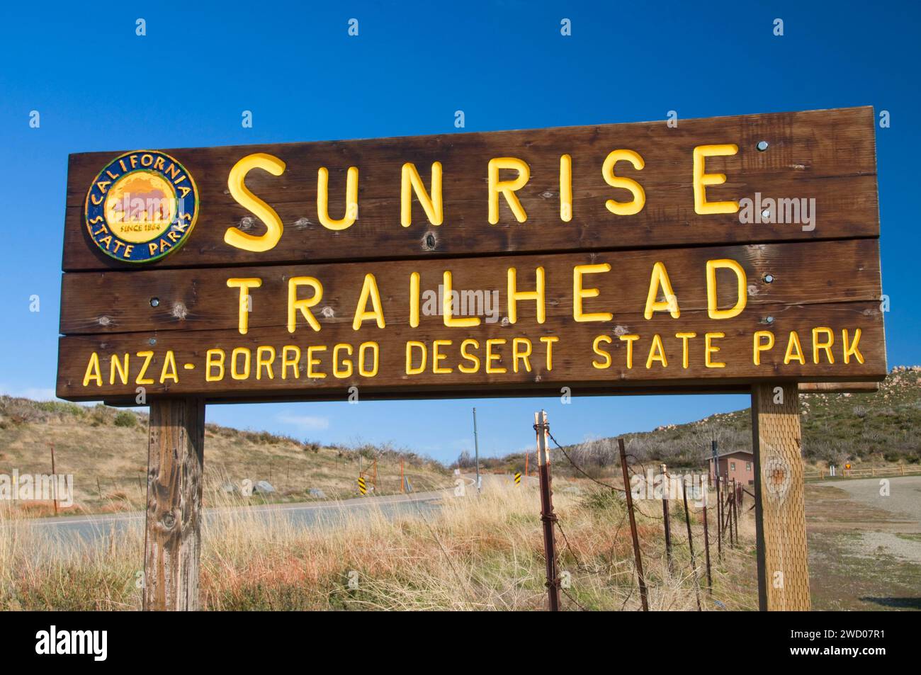Trailhead sign, Anza Borrego Desert State Park, Sunrise Scenic Byway ...
