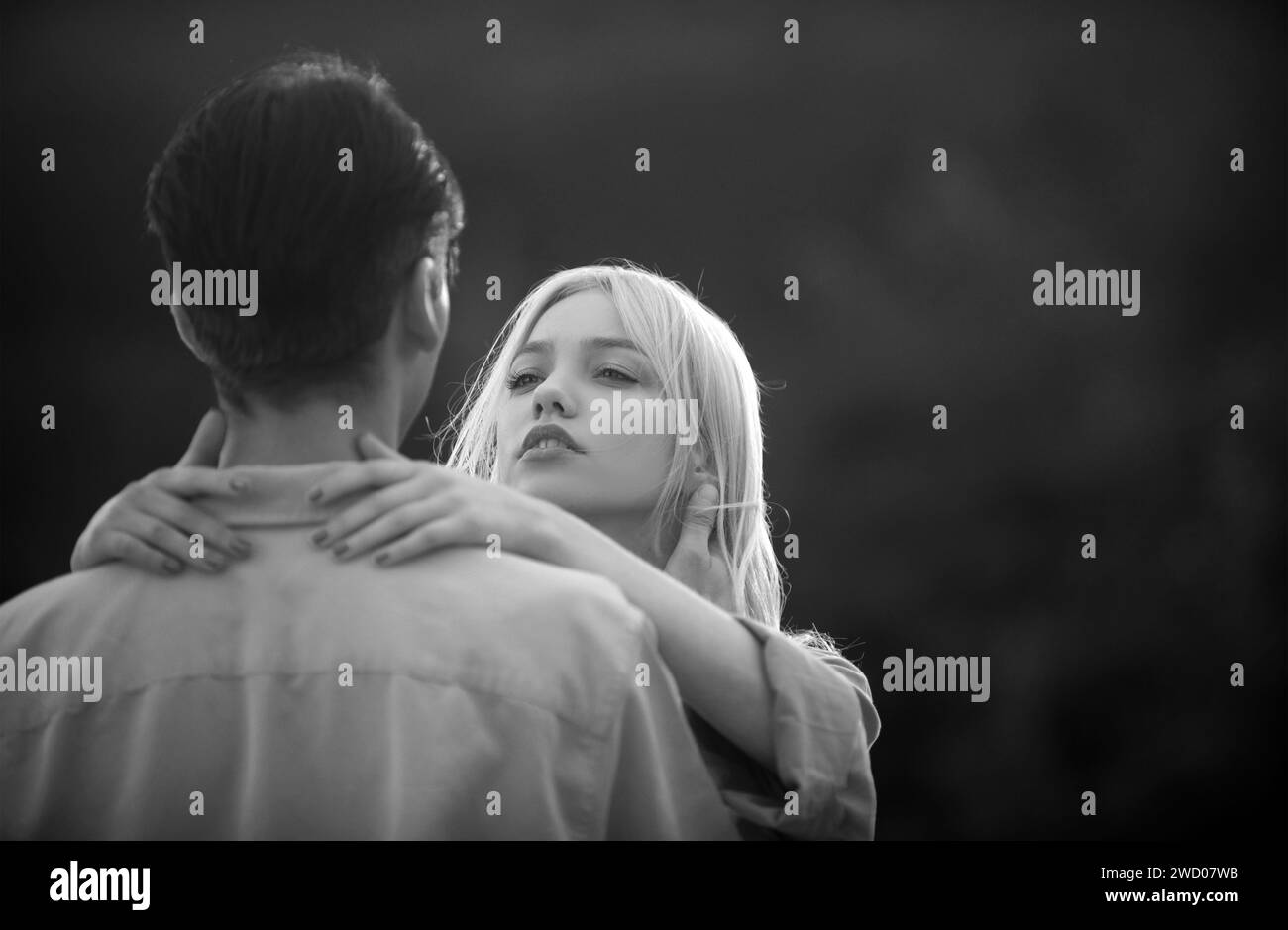 Young lovers hugging and embracing. Couple lovers hugging and kissing ...