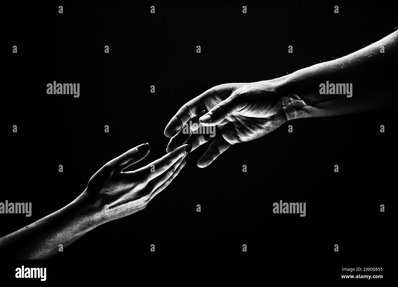 Two hands. Helping hand to a friend. Rescue or helping gesture of hands ...