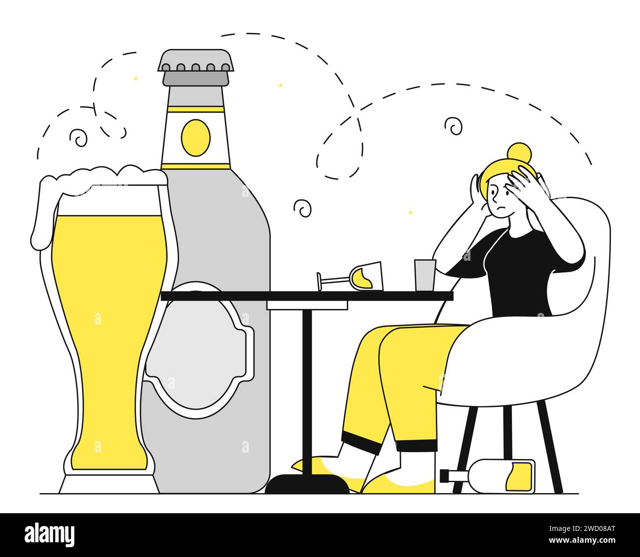 Female alcoholism vector linear concept Stock Vector Image & Art - Alamy Female alcoholism vector linear concept Stock Vector Image & Art - Alamy