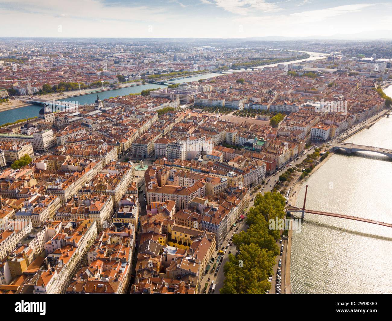Aerial view of Lyon Stock Photo - Alamy