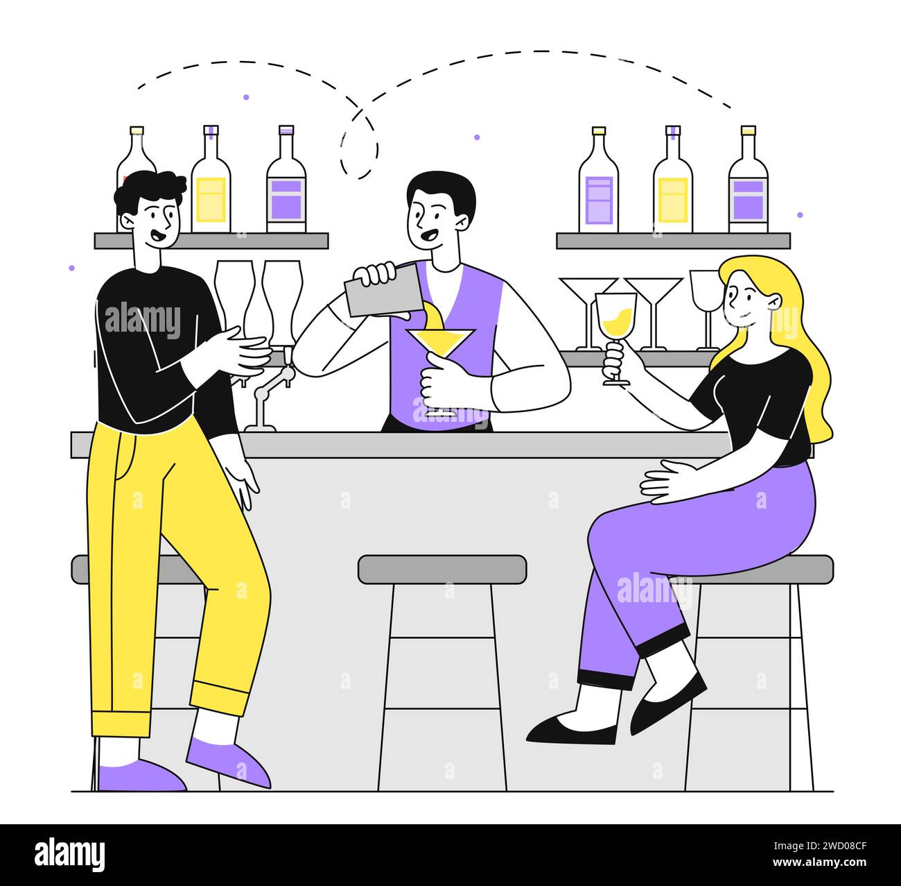 Professional barman bar making Cut Out Stock Images & Pictures - Alamy