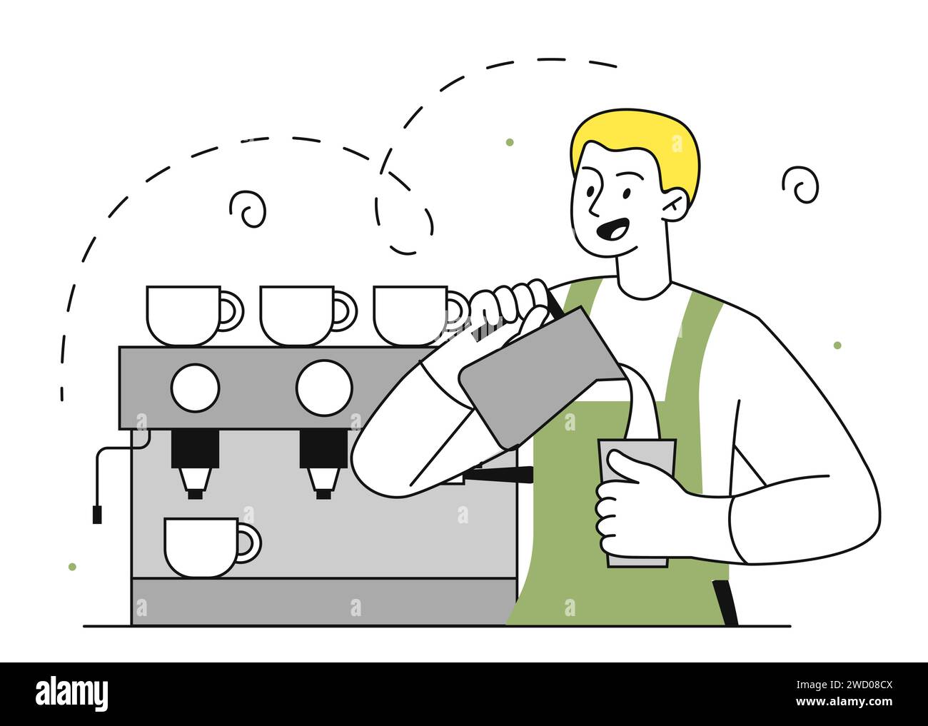 White cafe decoration minimal Stock Vector Images - Alamy