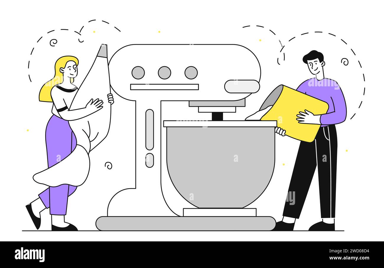 People baking vector linear concept Stock Vector Image & Art - Alamy