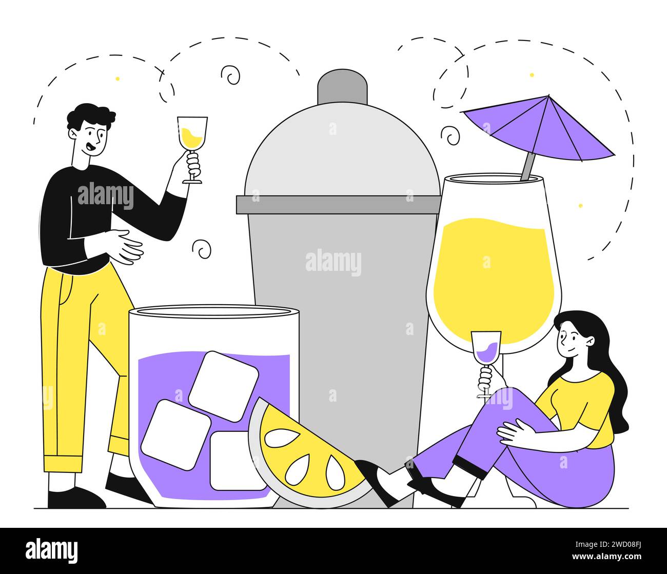 Bartender with cocktails vector concept Stock Vector Image & Art - Alamy